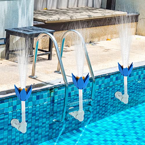 3 Pcs Pool Fountain Jet Adjustable Waterfall Pool Fountain Spray Above Inground Swimming Pool Waterfall Sprayer Flower Flower Pond Fountain Nozzle Accessories