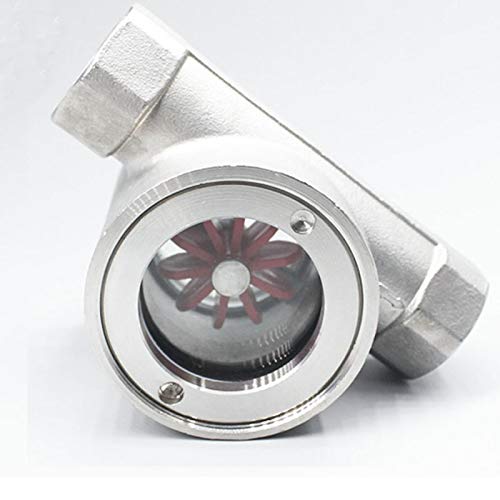 1/2"NPT Stainless Steel 304 Sight Water Flow Indicator with Impeller 362Psi 2.5MPa