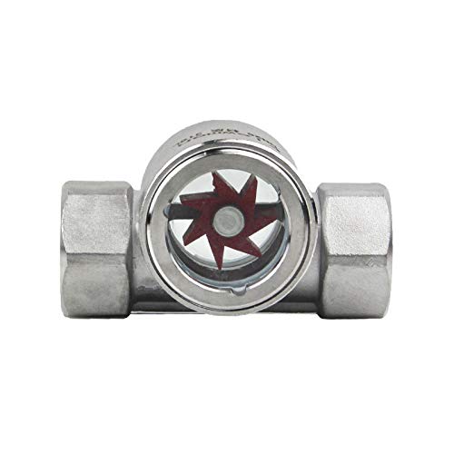 1/2"NPT Stainless Steel 304 Sight Water Flow Indicator with Impeller 362Psi 2.5MPa