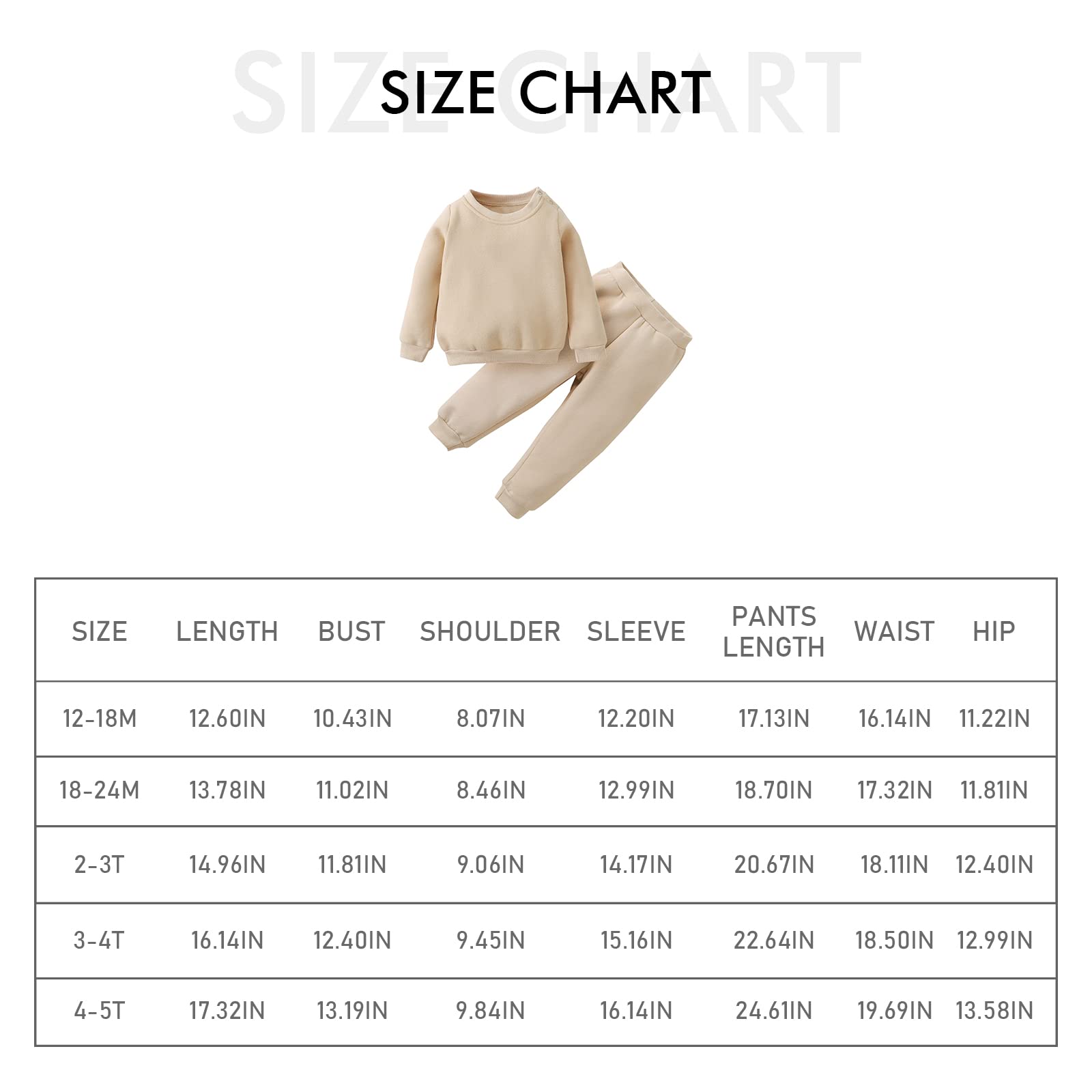 SOBOWO 5t Sweatsuits Toddler Boy Sweatshirt Baby Boys Winter Clothes Long Sleeve Pullover Sweatshirt Pants 2Pcs Kids Winter Outfits Set (Beige, 4-5T)