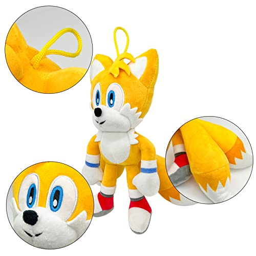 12 inch Sonic Plush Doll,The Hedgehog 2 The Movie Knuckles Toy, Shadow Stuffed Animals Plush Pillow, Gift for Kids (Tails)