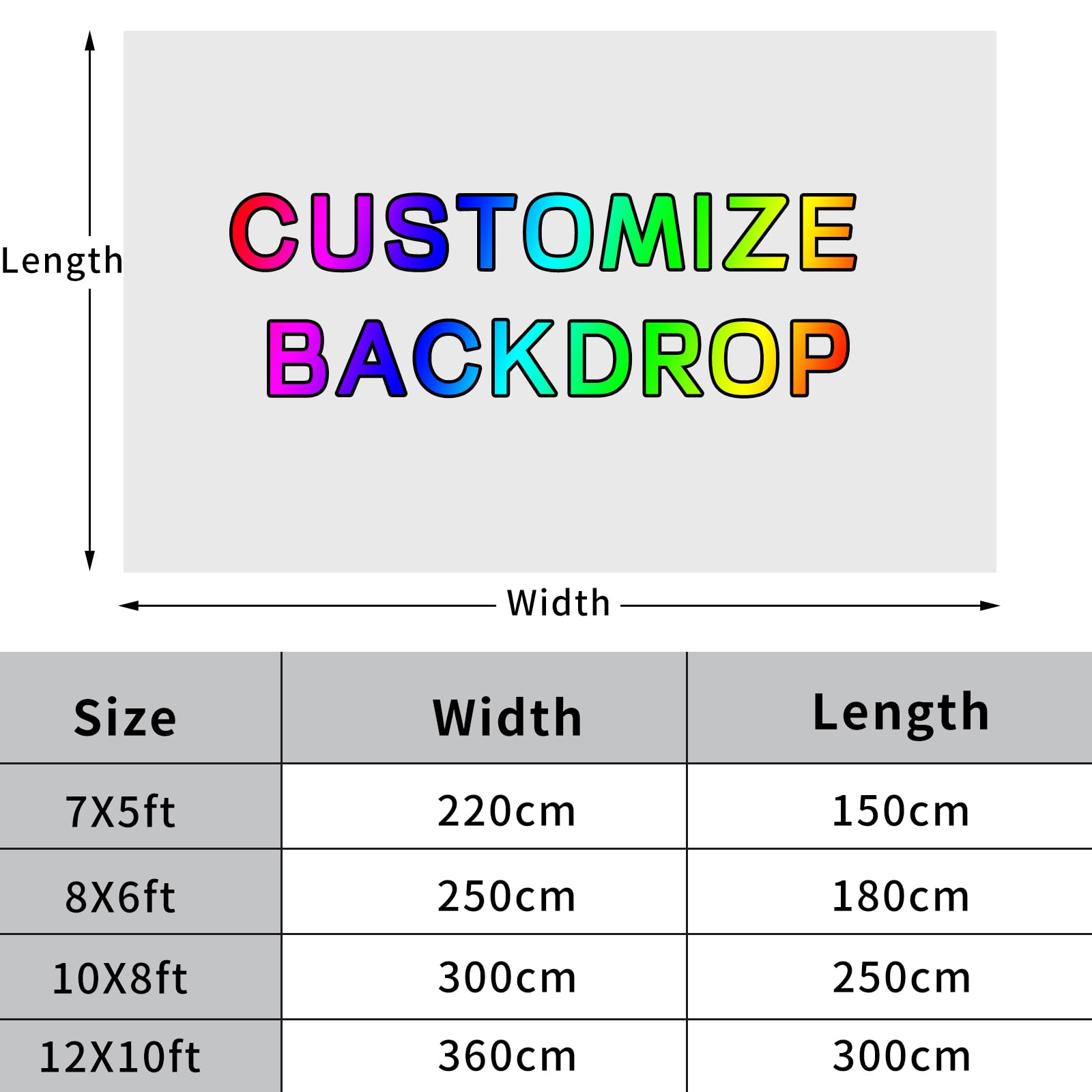 10x8ft Custom Backdrop Personalized Backdrops Personalized Customized Design Your Own Photos Picture Text Logo Kids Birthday Baby Shower Wedding Anniversary Home Decor Custom Banner