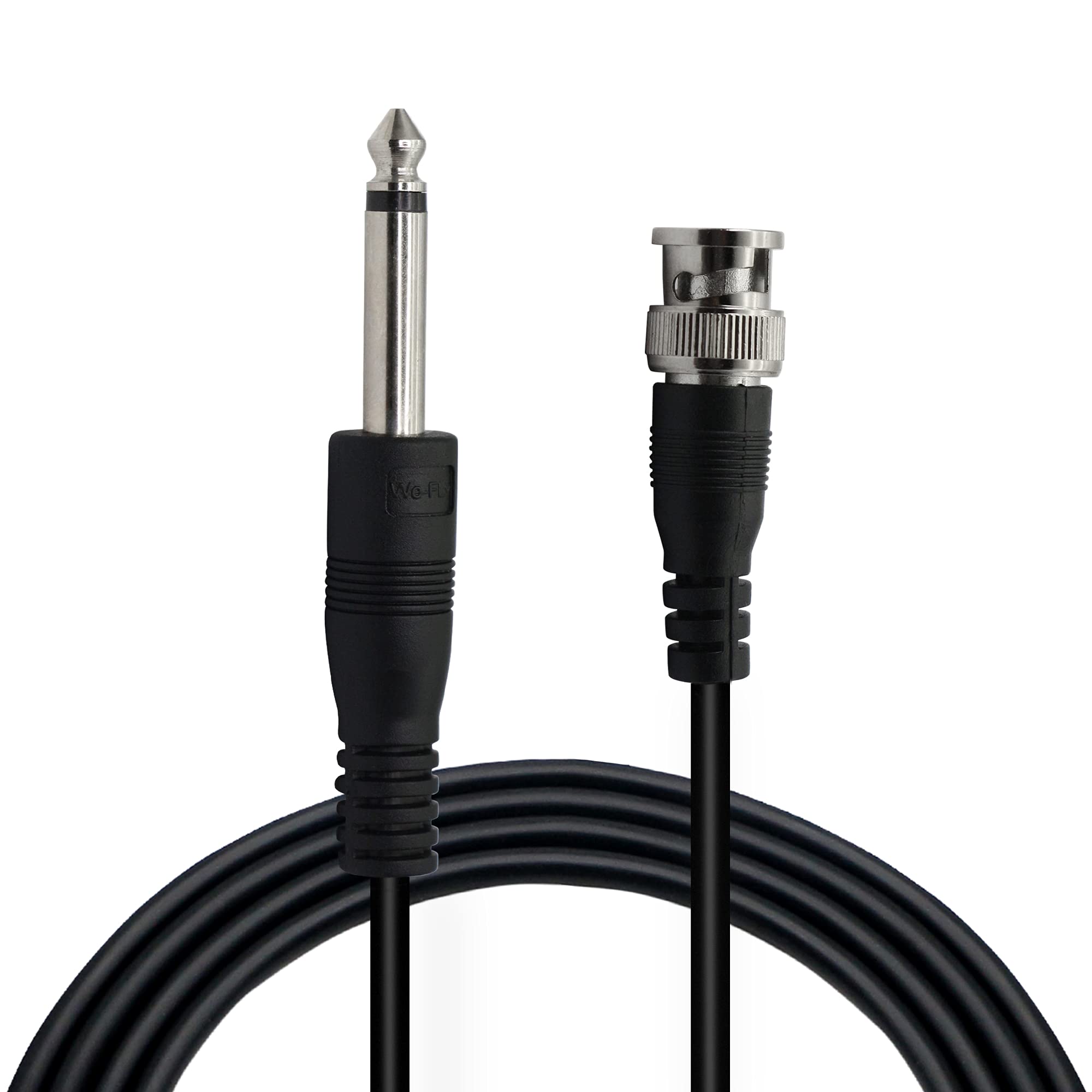 PNGKNYOCN BNC Male to 6.35mm 1/4 Inch Male Audio Cable,TS Mono Plug to BNC Plug Bidirection Connector Cable for CCTV DVR Camera Antenna Radio Etc.(2M)
