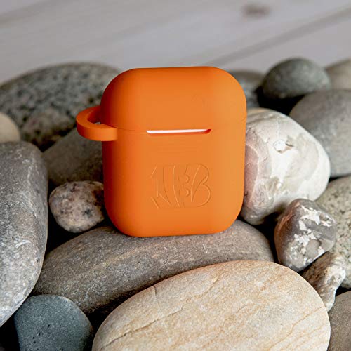 GAME TIME Cincinnati Bengals Engraved Silicone Case Cover Compatible with Apple AirPods Gen 1&2 (Orange)
