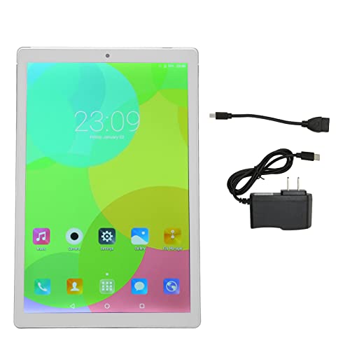 10.1 Inch Tablet Silver Call Tablet 100-240V for Android11 5MP 8MP Dual Camera for Gaming (US Plug)