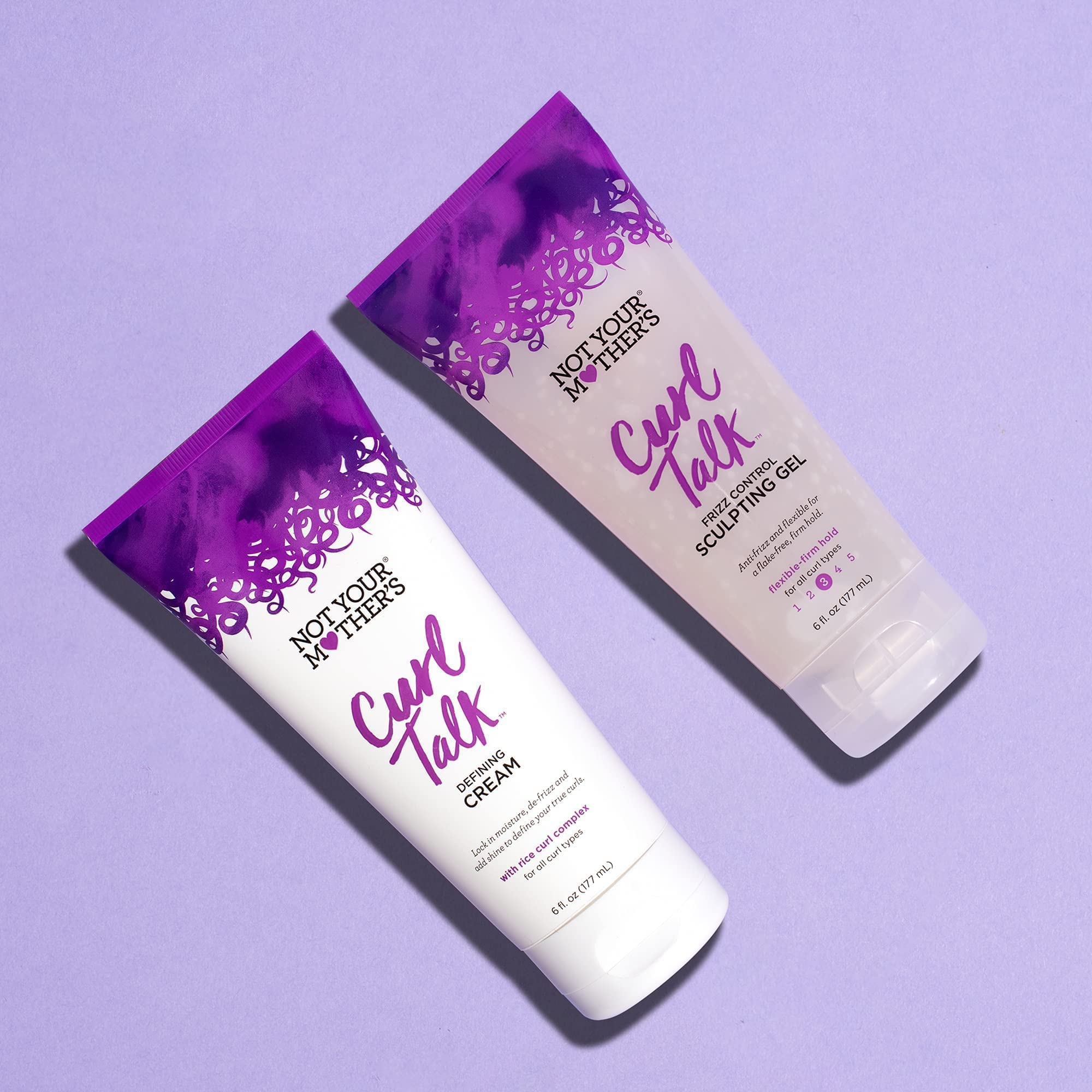Not Your Mother's Curl Talk Frizz Control Sculpting Gel & Defining Cream (2-Pack) - 6 fl oz - Formulated with Rice Curl Complex - All Curly Hair Types