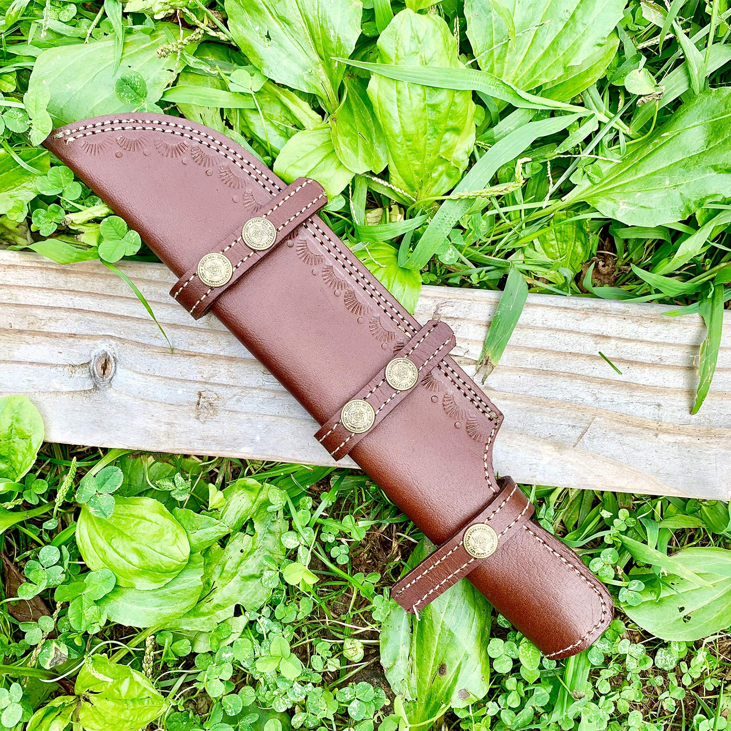 13" long custom handmade leather Sheath fits up to 8"β8.5" cutting blade knife