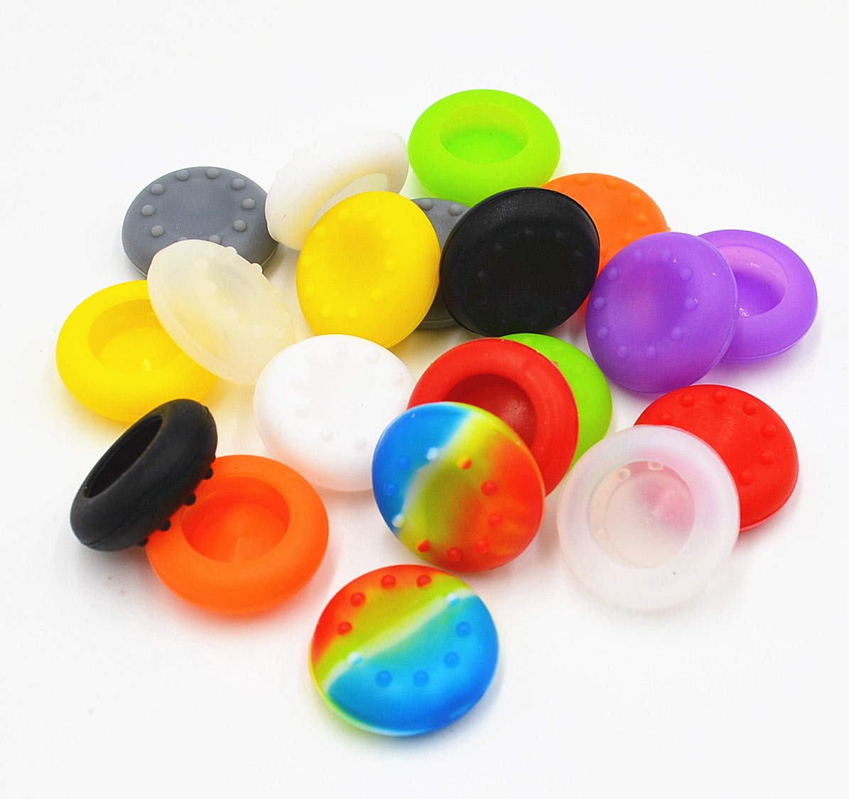 30PCS Joystick Thumb Stick Grips Cap Gamepad Replacement Parts Colorful Rubber Cover Compatibled For PS3 / PS4 / Xbox 360 / Xbox One Analog Controllers