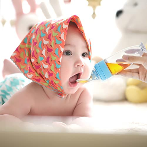 3 Pieces Baby Silicone Feeding Bottle Spoon Baby Food Feeder with Standing Base for Infant Dispensing and Feeding
