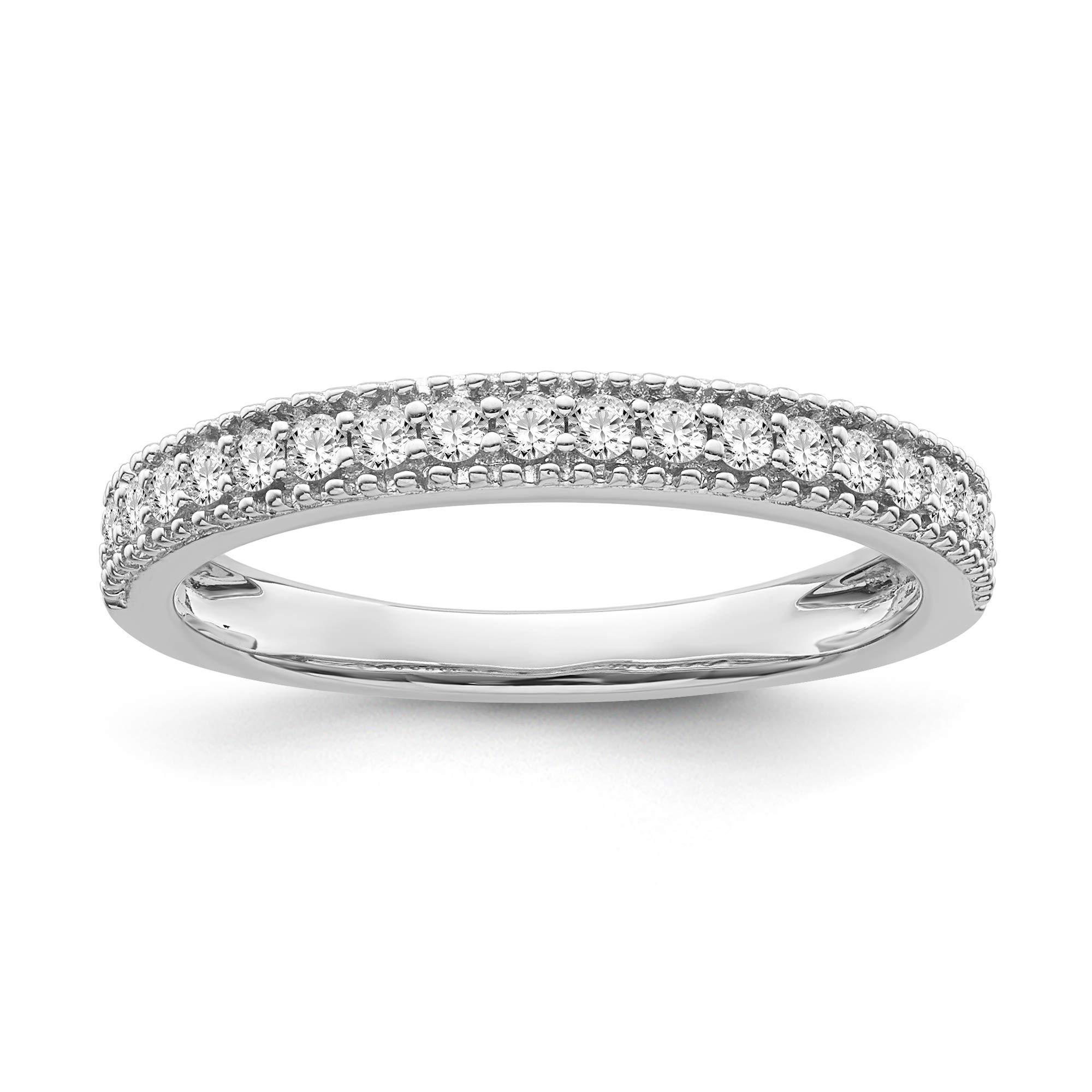 10K White Gold Diamond Ring (1/6 cttw, I-J Color, I2 Clarity), Size 7