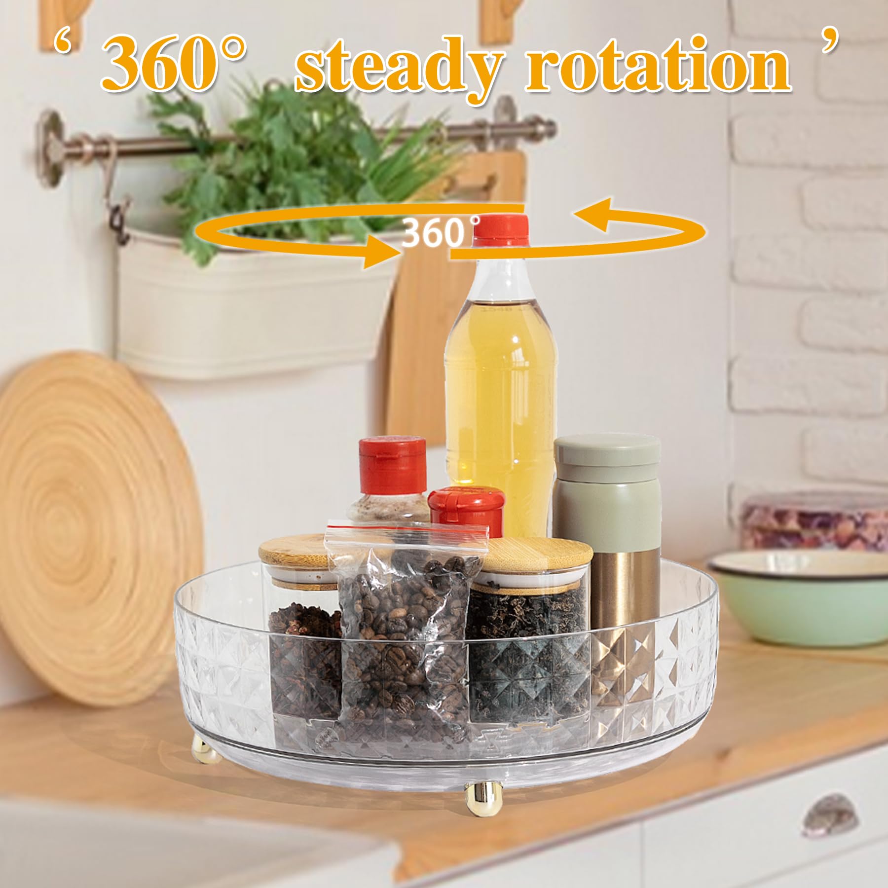 11 Inch Lazy Susan Turntable for Cabinet, Round Rotating Lazy Susan Organizer for Fridge, Pantry, Kitchen Sink, Bathroom, Countertop