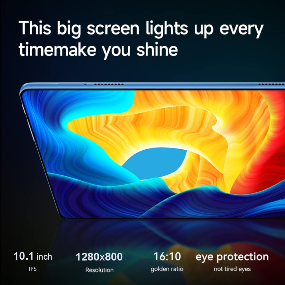 10.1 Inch Tablet, Quad-Core Processor 3GB RAM 64GB ROM, 1280 * 800 IPS Touch Screen, 8MP+2MP Camera, 6000mAh Long Battery Life, WiFi BT Android 12 Tablet