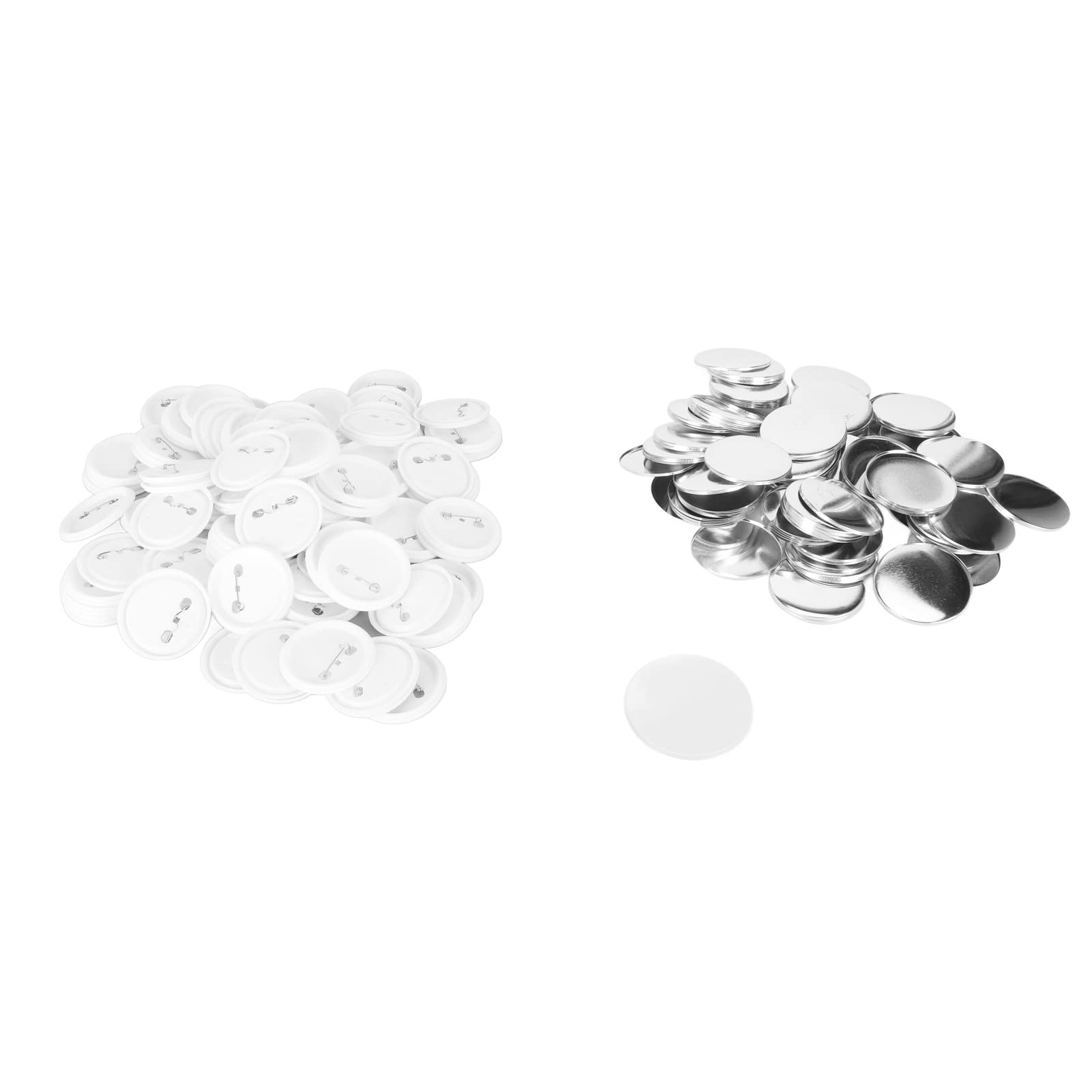 100 Sets Blank Pin Button Maker Machine Badge Parts Set for Button Making Machine DIY RoundForm Rustproof Button Making Supplies Pin Maker Back Button (58MM)