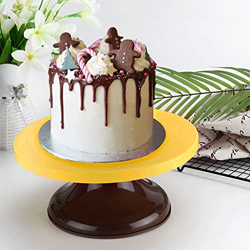 11 Inch Rotating Cake Turntable, Turns Smoothly Revolving Cake Stand, Cake Decorating Display Stand, Baking Tools Accessories Supplies for Birthdy Party Cake(Cyan)