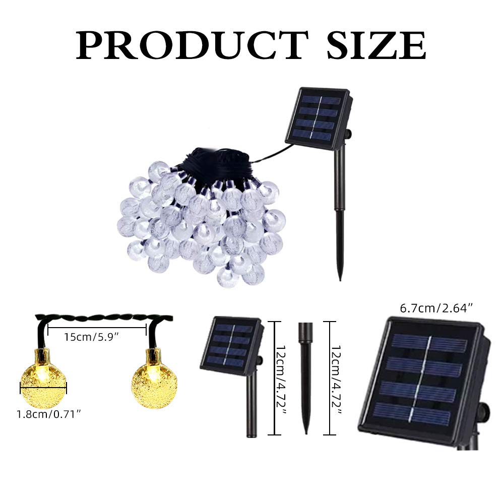 31FT 50LED Solar String Lights Outdoor 8 Modes Waterproof Solar Patio Lights Solar Lights Outdoor Decorative for Garden Yard Home Party Wedding Christmas Garden Solar Lights Patio Lights