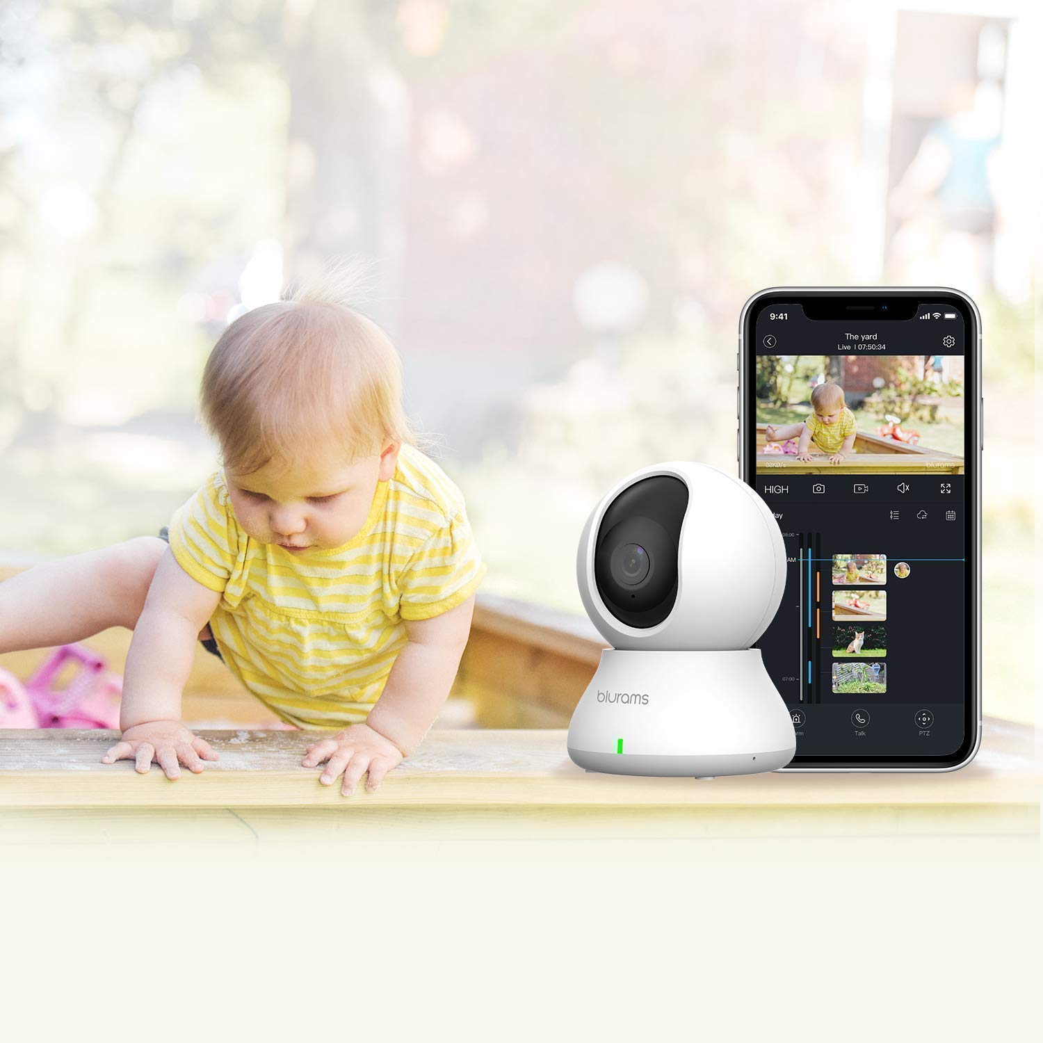 blurams Outdoor Indoor Security Camera Bundle Set, 1080p Dome Camera w/ Two-Way Audio | Sound/Person Detection | IR Night Vision | Cloud&Local Storage | Compatible with Alexa and Google Assistant