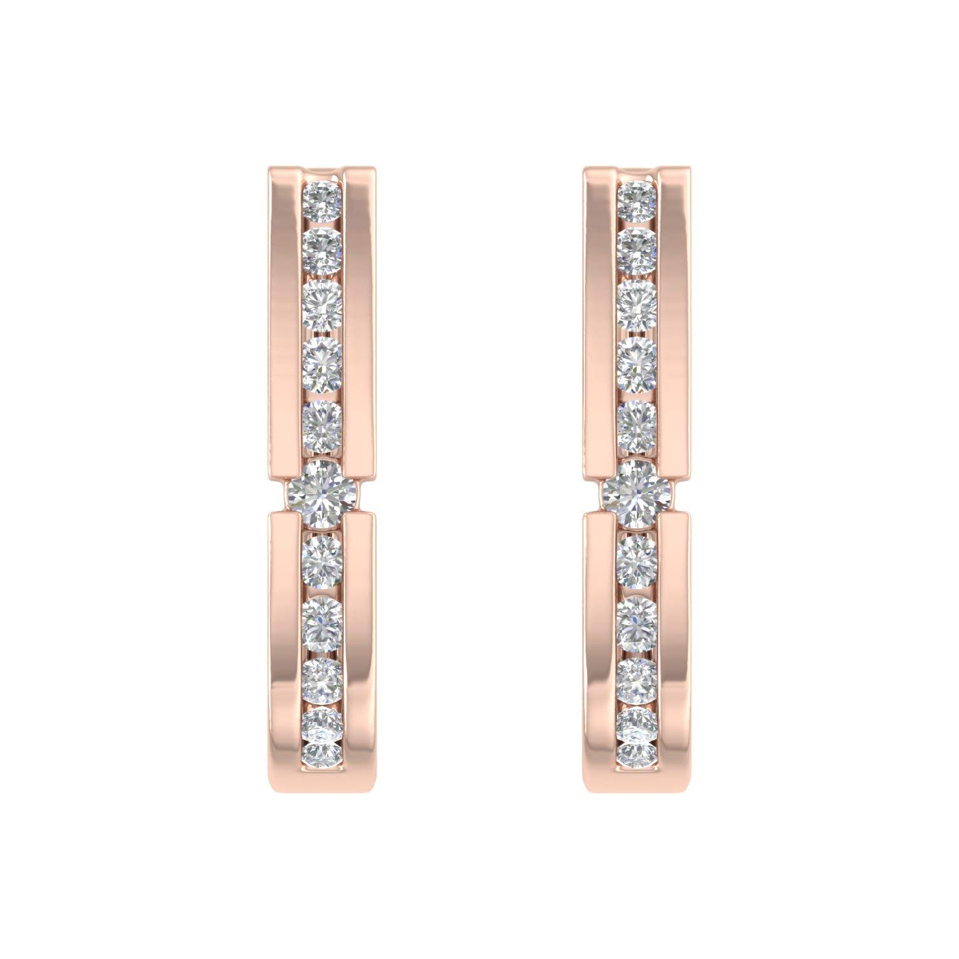 1/4 Carat Diamond Hoop Earrings in 10K Yellow Gold