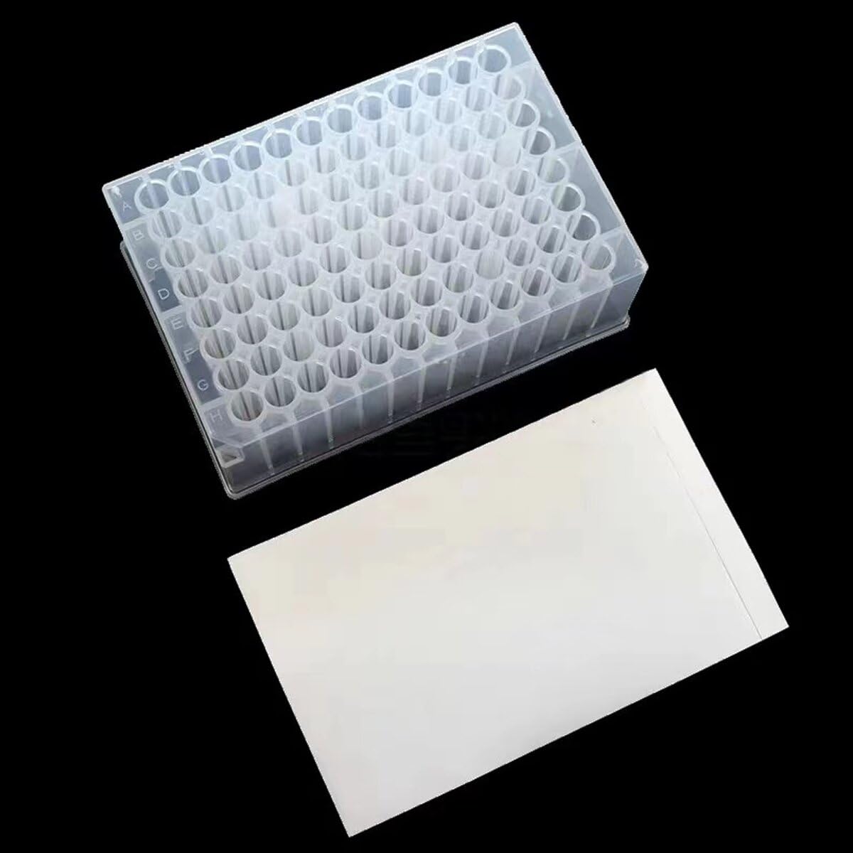 100 Sheet PCR Plate Sealing Film,96 Well Plate Transparent Self-Adhesive Film 83x133mm