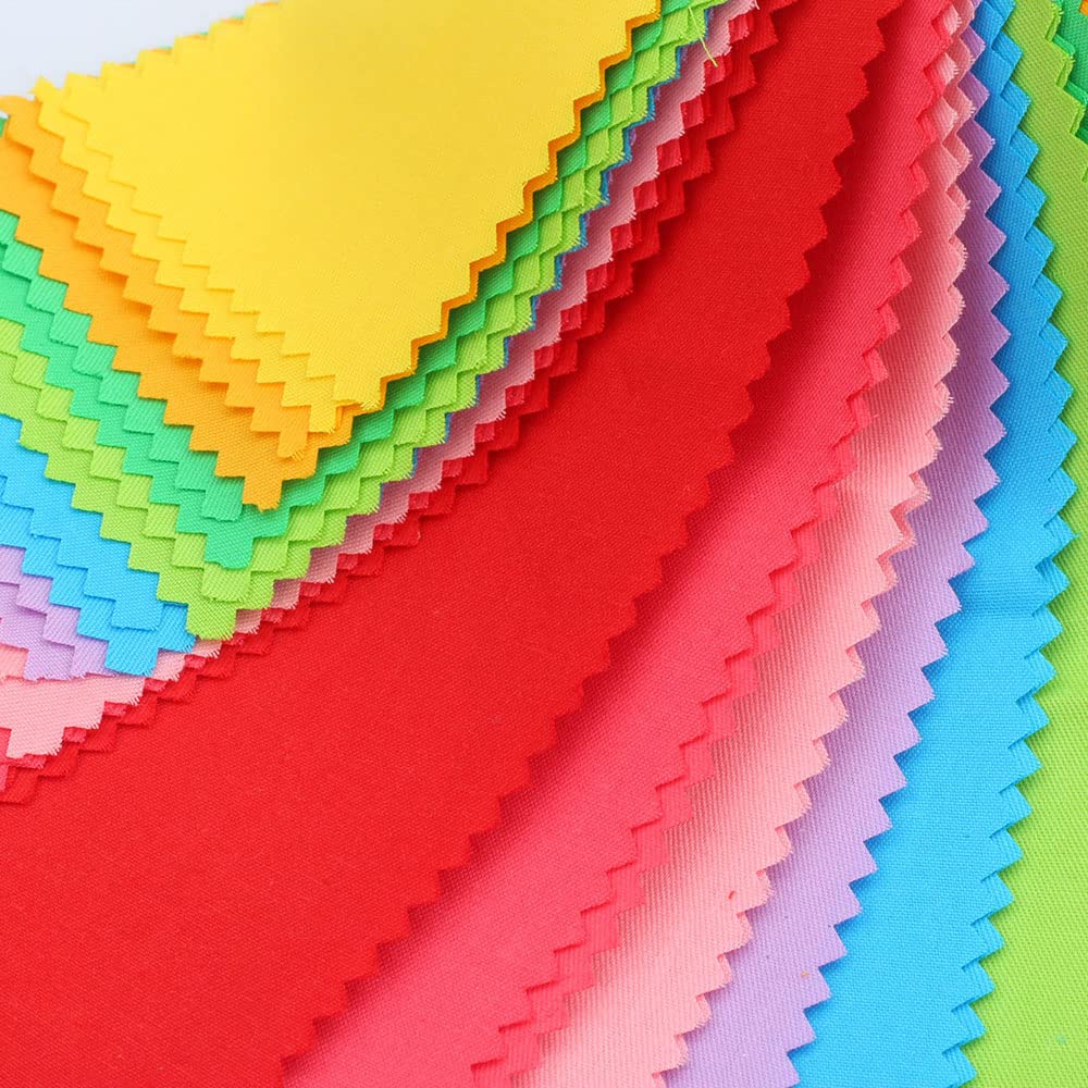 100% Cotton Bright Rainbow Jelly Roll Fabric 20 Pieces 2.4-inch Strips Quilting Fabric (Solid Color 20PCS)