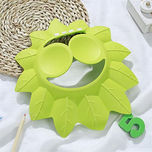 Baby Shower Cap for Washing Hair, Leaf Pattern Bath Hat for Ear & Eye Protection, Shampoo Visor Shield for Toddler Kids Child Infant (Blue), (908765)