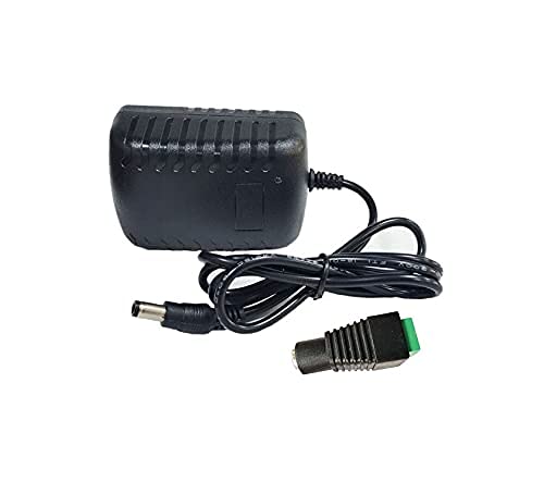 AC to DC Adapter 5V 3A Power Supply with 5, 5mm x 2, 1mm Plug Connector for Strip Light, Wireless Router, Security System , Switches, CCTV Cameras, Black, 8CM*5CM*3.3CM