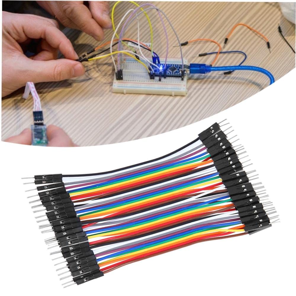 10Pcs Jump Wire, Heafront Male to Male Plastic Cable Line 2.54mm Electronic Components 10cm