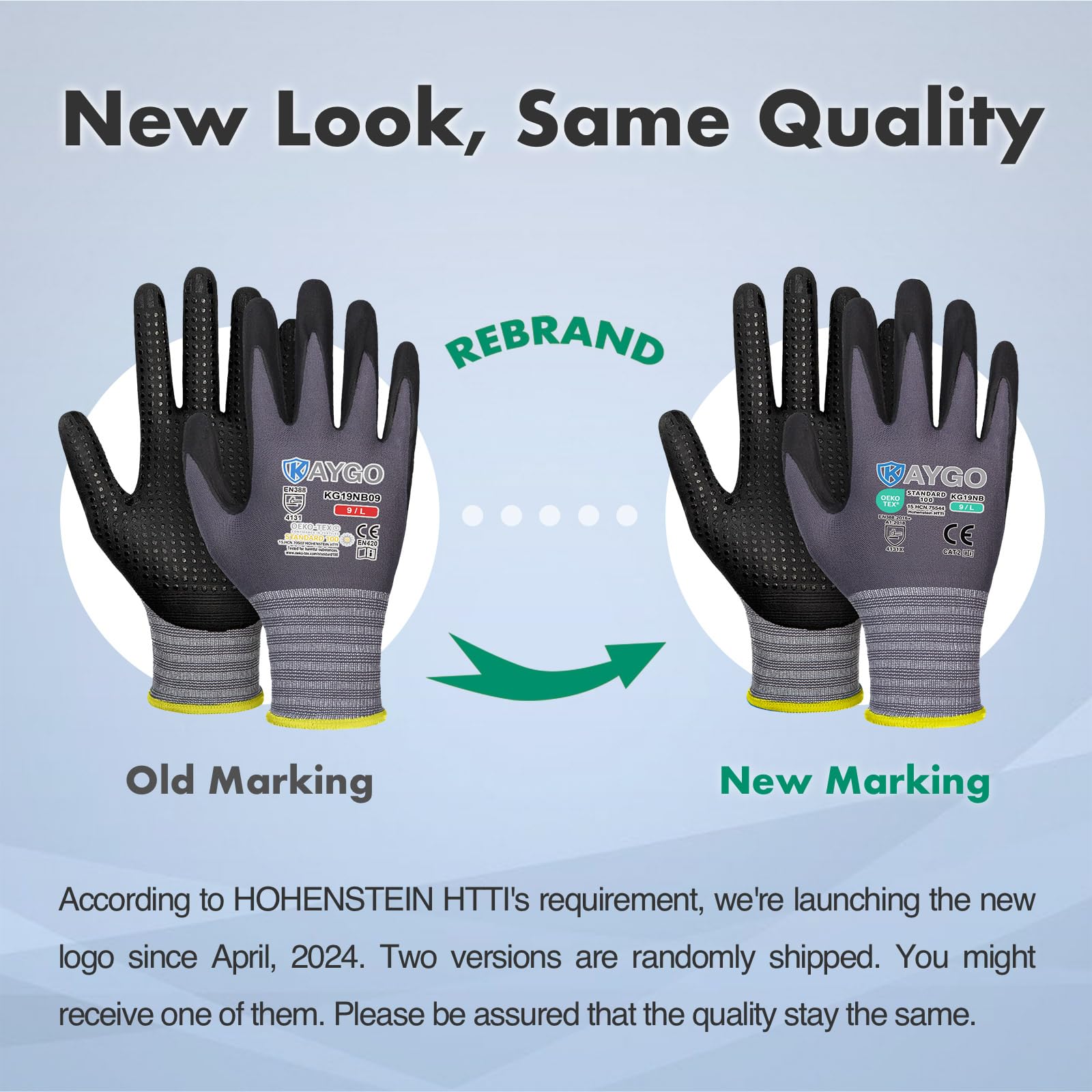KAYGO Work Gloves MicroFoam Nitrile Coated KG19NB, Seamless Knit Nylon Safety Work Gloves with Micro Dots on palm, Ideal for General Purpose,Automotive,Home Improvement,Painting (3, Medium)