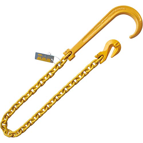 3/8"x4' Grade 80 J Hook Chain Grab Hook Tow Chain Rollback Wrecker Recovery Chain WLL 7100 LBS