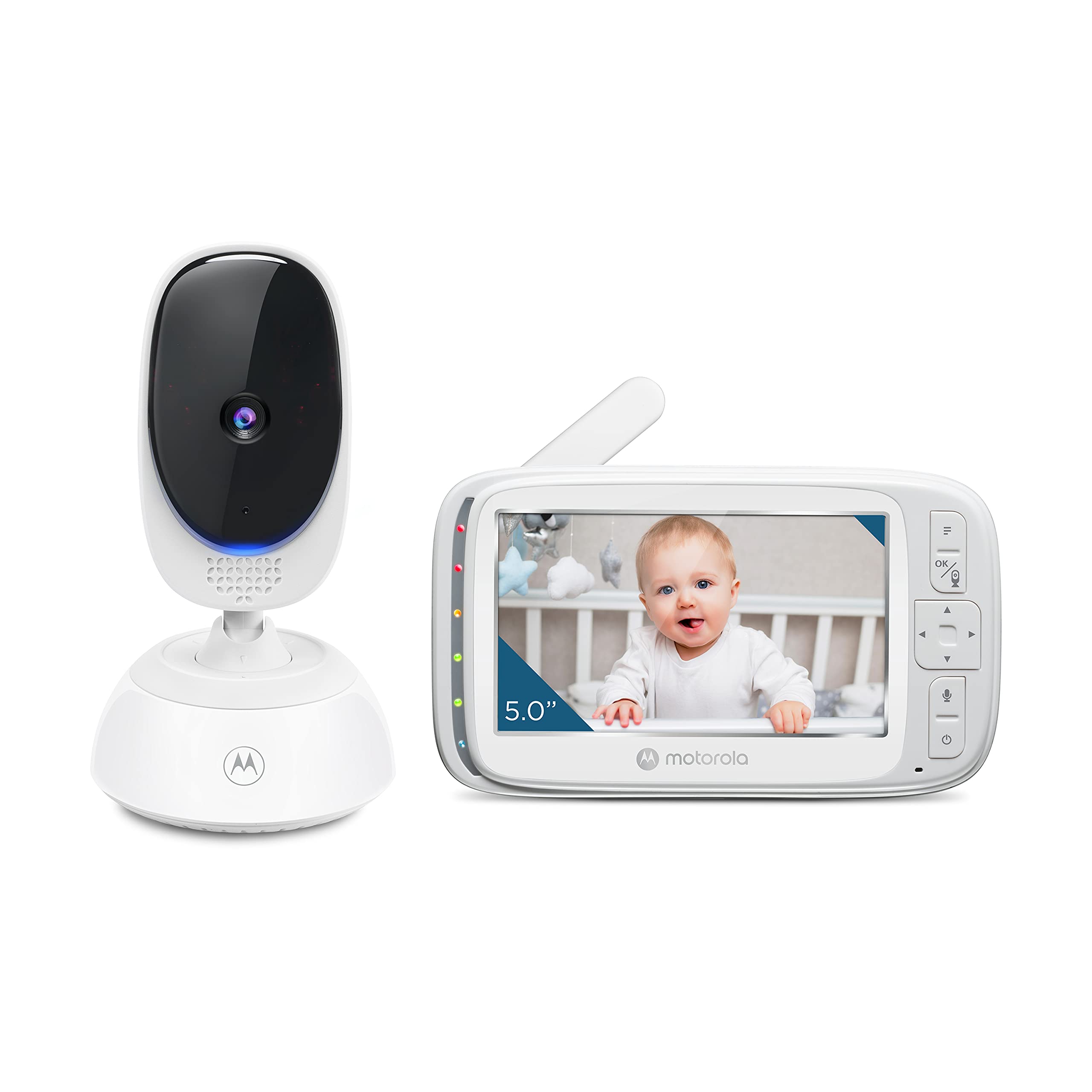 Motorola Nursery VM75 Video Baby Monitor Camera, 480x272p, 1000ft Range 2.4 GHz Wireless 5" Screen, 2-Way Audio, Temperature Sensor, Night Vision