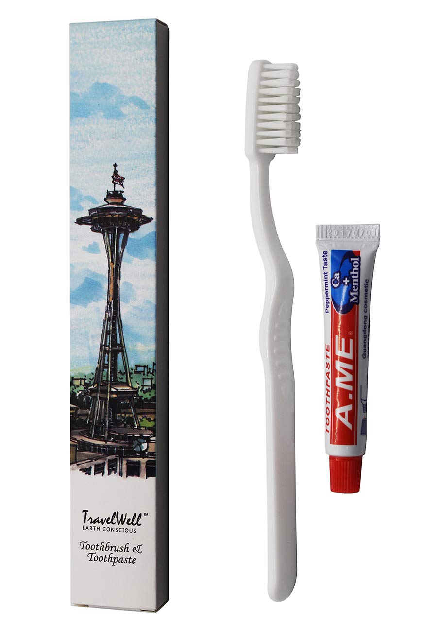 Travel Well Hotel Toiletries Amenities Travel Size Massage Cleaning Soaps In Bulk 1.0oz/28g,30ml Shampoo & Conditioner 2 in 1,Boxed Toothbrush Toothpaste Individually Wrapped 30 Set