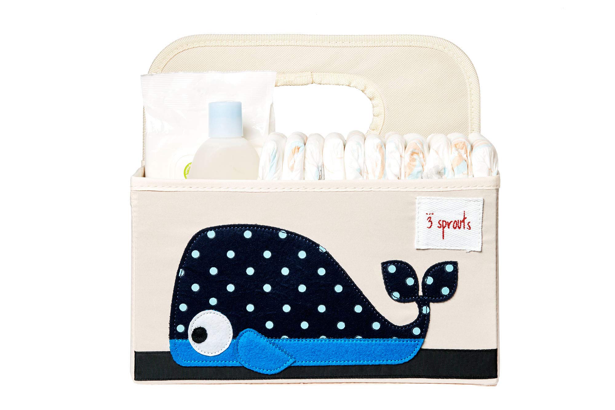 3 Sprouts Baby Diaper Caddy - Organizer Basket for Nursery, Whale