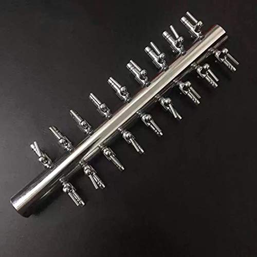 QMseller Aquarium Air Valve 18 Way Inline Manifold Air Flow Pump Tubing Splitter Lever Control Valve