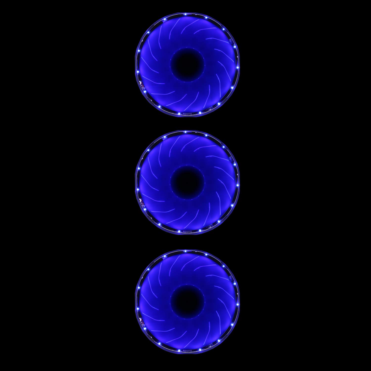120mm Computer PC Blue LED Case Fan Quiet 12V 3pin Gaming PC Computer Cooler Case Fan 3-Pack