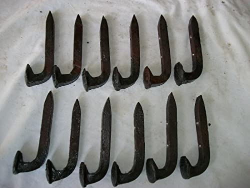 12 Pack 10+2 Antique Horse Tack Hooks Coat Hat Rack Railroad Spikes Barn Hanger