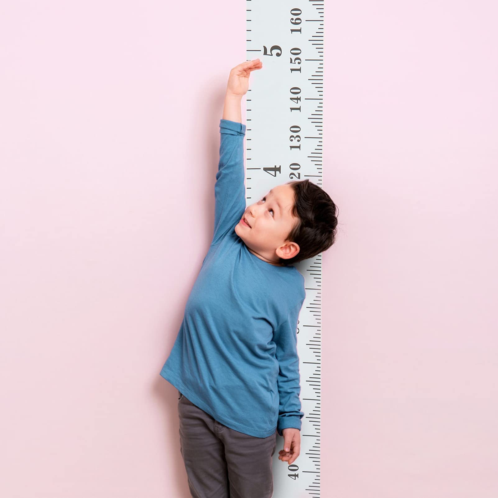 Height Growth Chart, 1pc Wall Hanging Ruler Kids Height Measuring Ruler Height Chart Pendant Wall Decor Height Measurement Ruler for Kids (Gray)