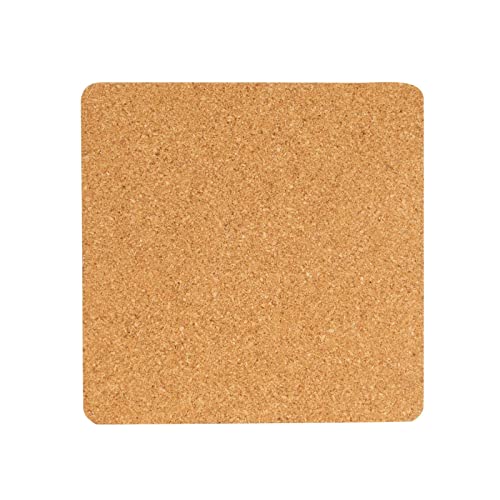 6-Pack Square Cork Trivet, Corkboard Placemats, Cork Hot Pads for Table, Home Kitchen, Hot Pots, Pans, and Kettles, Heat Resistant, Multifunctional (7x7 inches)