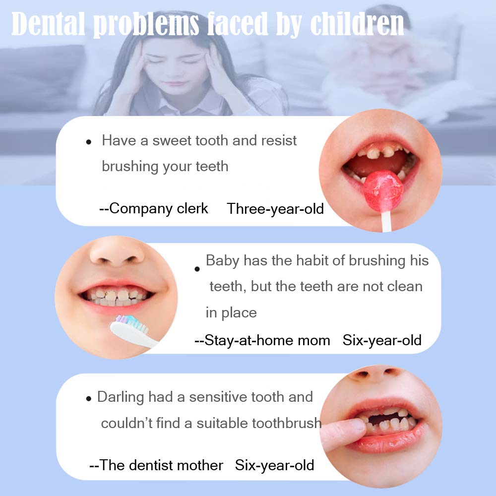 NC Kids Electric Toothbrush with Blue Lights,U Shaped Design,USB Charging with Water Cup,IPX7 Waterproof,45s Cleans All Teeth,Tau-Blue