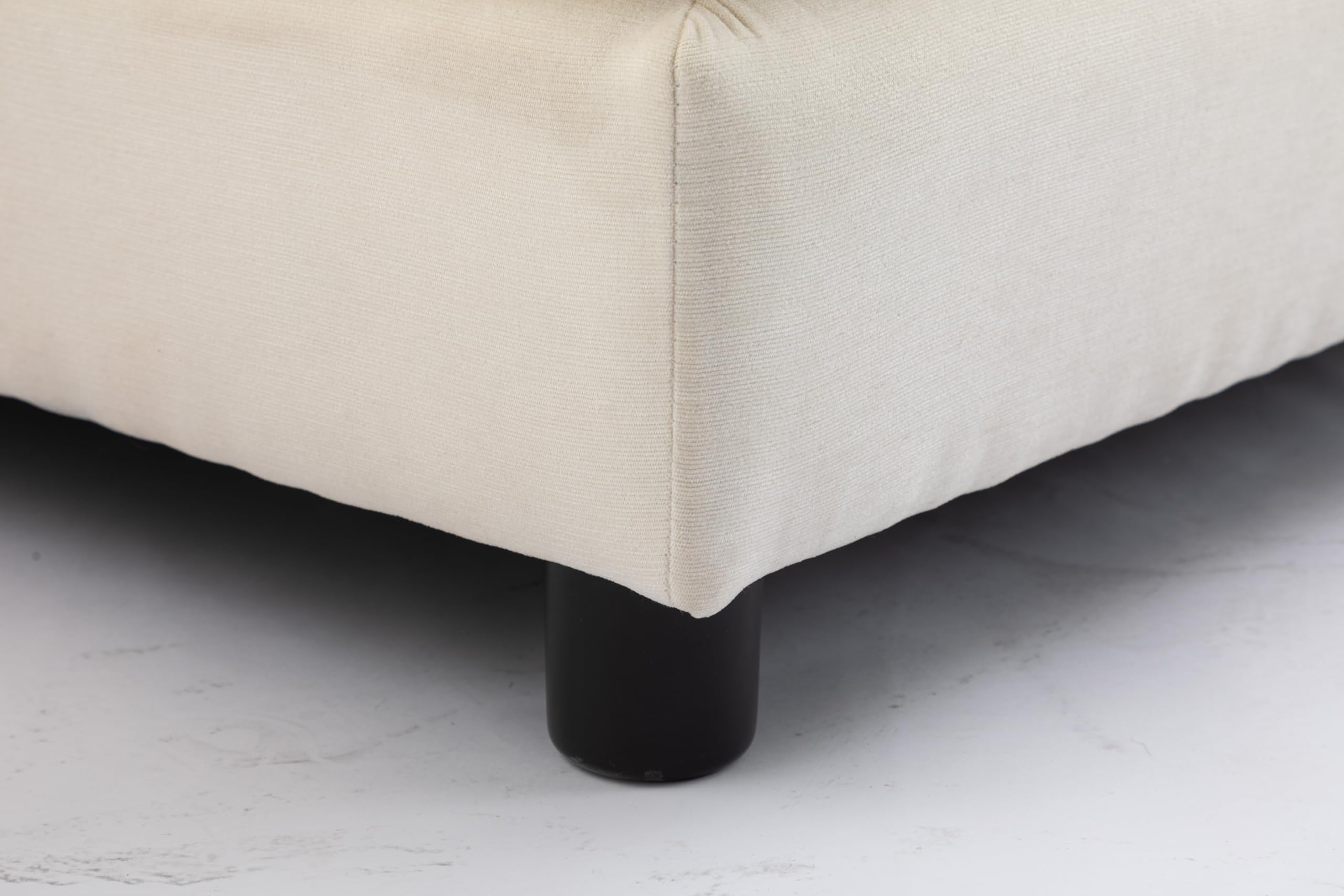 100" Modular Sectional Sofa L-Shaped, Modern Modular Sectional Cloud Couch 3-Seater Sofa with Movable Ottoman, Chenille Upholstered Cloud Couches for Living Room (Beige)