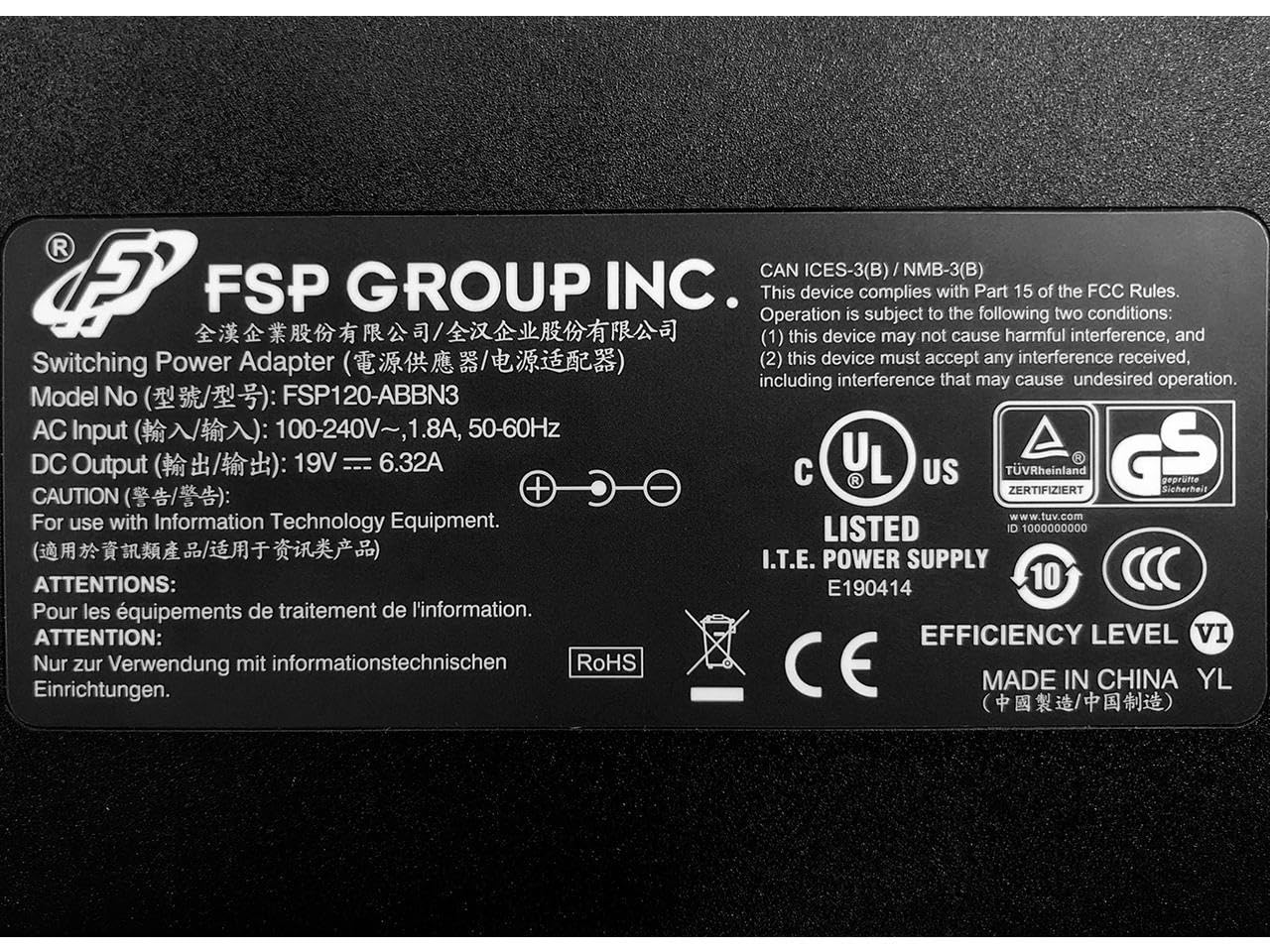 FSP 120W AC Power Adapter for Intel NUC Kit NUC6i7KYK Barebone Mini ITX PC Replacement for ADP-120RH D & FSP120-ABBN2-R (FSP120-ABBN3-R) Slim Brick (120W)