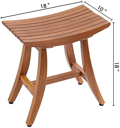 18" Teak Shower Bench, Teak Shower Stool, Shower Chair Wood, Shower Stool Wood, Teak Shower Seat, Assembly Required