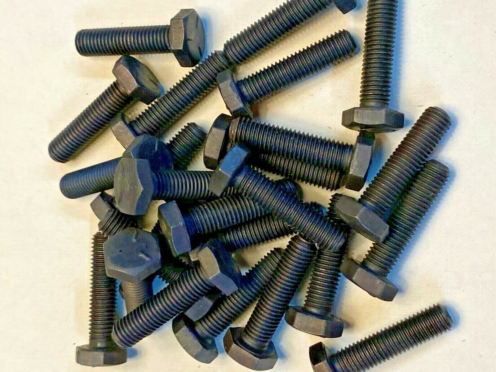 1/4"-28 X 1 Fine Thread Hex Cap (CHK) Screw Bolt Fastener Grade 5 Black SAE (100)