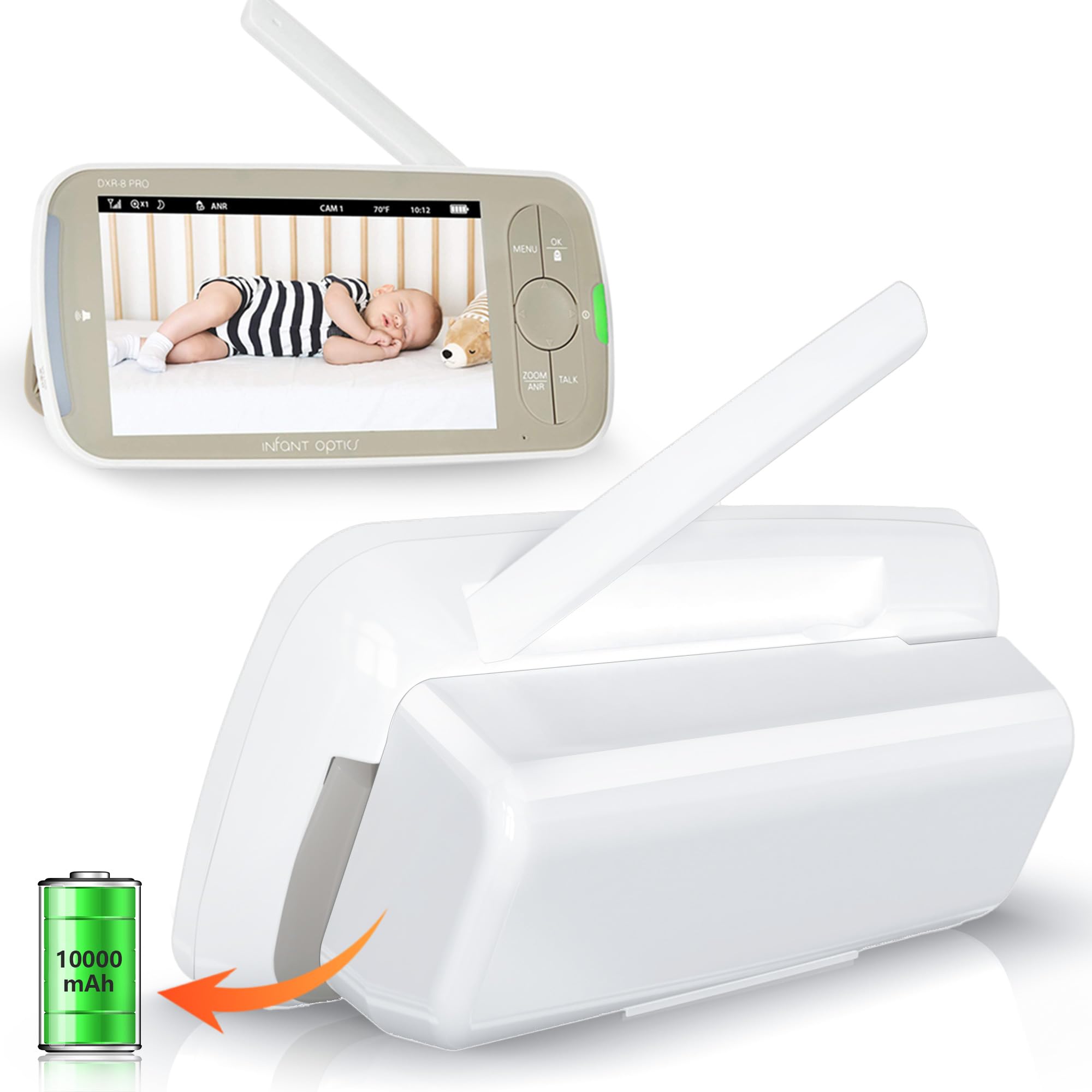 10000mAh Replacement Battery Mount Holder for Infant Optics DXR-8 PRO Monitor