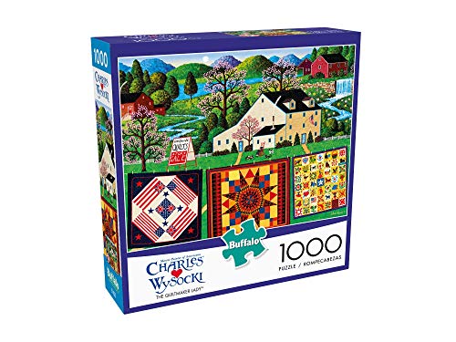 Buffalo Games - Charles Wysocki - The Quiltmaker Lady - 1000 Piece Jigsaw Puzzle, Green