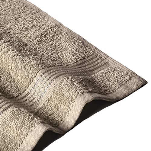 Belizzi Home Ultra Soft Cotton Washcloths, Contains 24 Piece Face Cloths 12x12 inch, Ideal for Everyday use Face Towels, Compact & Lightweight Multi Purpose Washcloths - Tan