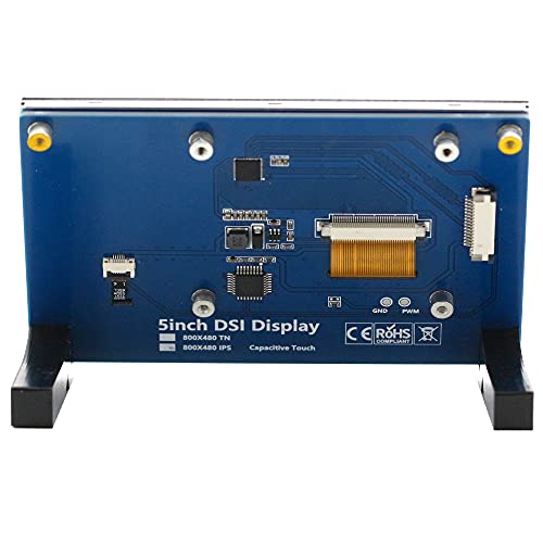 CUQI 5 Inch Raspberry Pi Touchscreen, 800 × 480 DSI Mini HDMI Display, Raspberry Pi Screen with Stand Driver Free for Raspberry Pi4/3/2/Zero/B/B+, Win11/10/8/7
