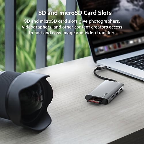 Belkin AVC007btSGY 5 in 1 USB-C Hub, 4K HDMI, 2 x USB3.0, SD/microSD Compatible with iPad/iPad Pro/iPad Mini/iPad Air/MacBook/MacBook Air/Android Tablets and More