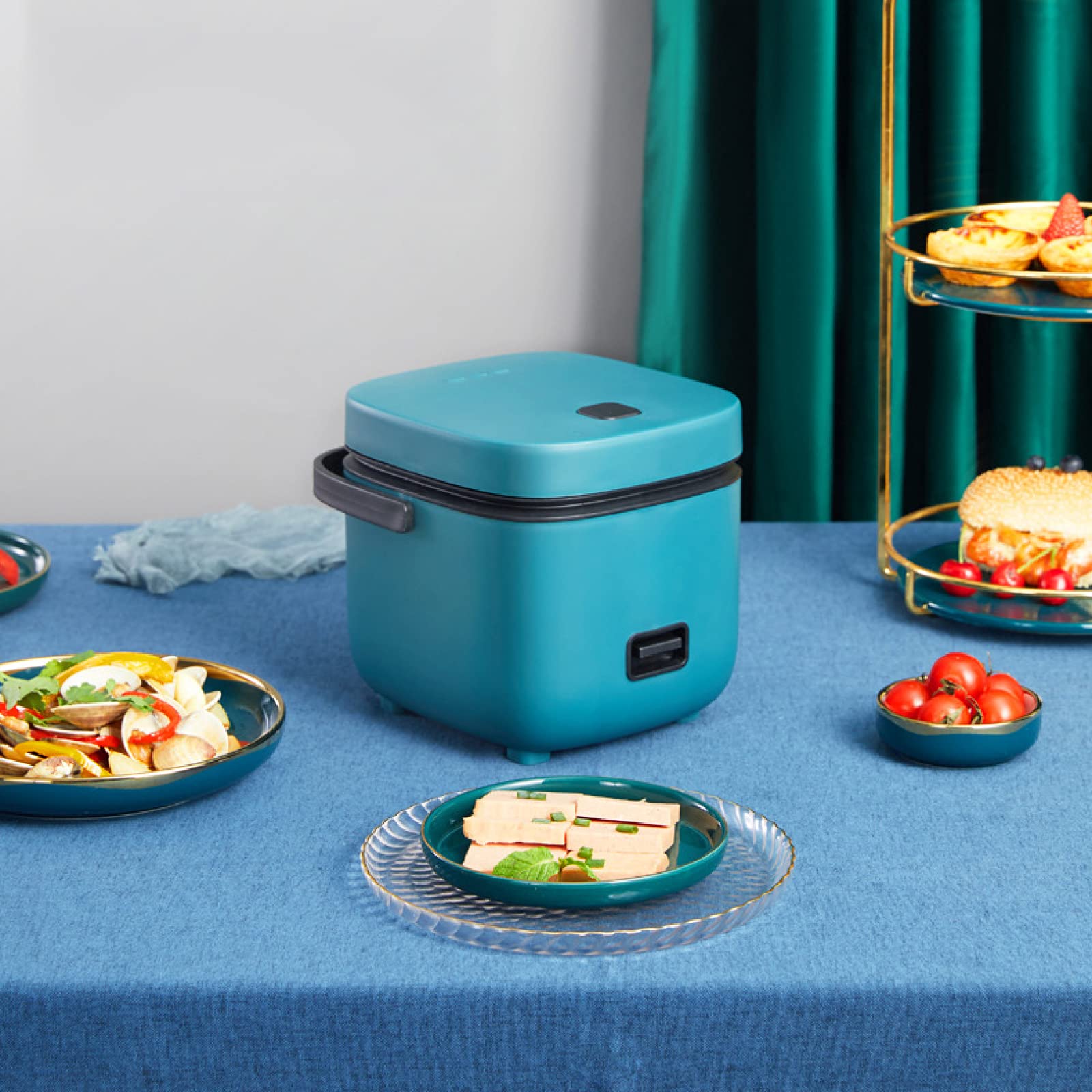1.2L Rice Cooker Food Steamer with Keep-Warm Function, Slow Cooker, Grain Maker, Yogurt Maker
