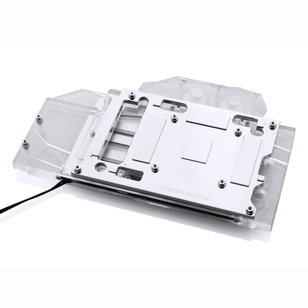 Bykski GPU Liquid Cooler Copper Waterblock G1/4 Full Cover PC Water Cooling Watercooling Block for Graphics Card MSI RX 5700 XT MECH/Evoke Sapphire Pulse RX 5700 XT (5V 3Pin RBW Lights)