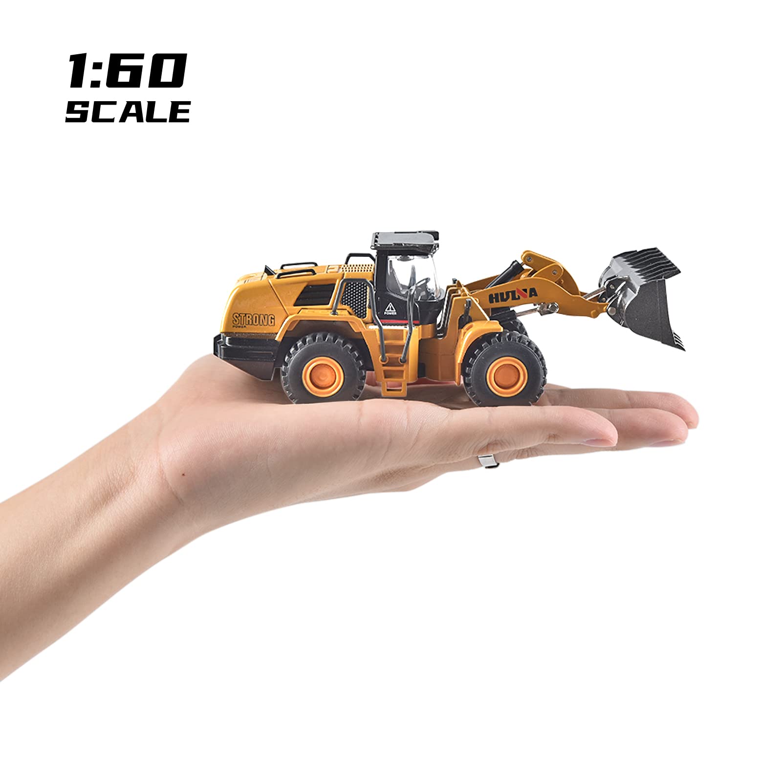1/60 Scale Mini Metal Front Loader Toy, Diecast Construction Equipment Small Bulldozer Toy for Boys Kids