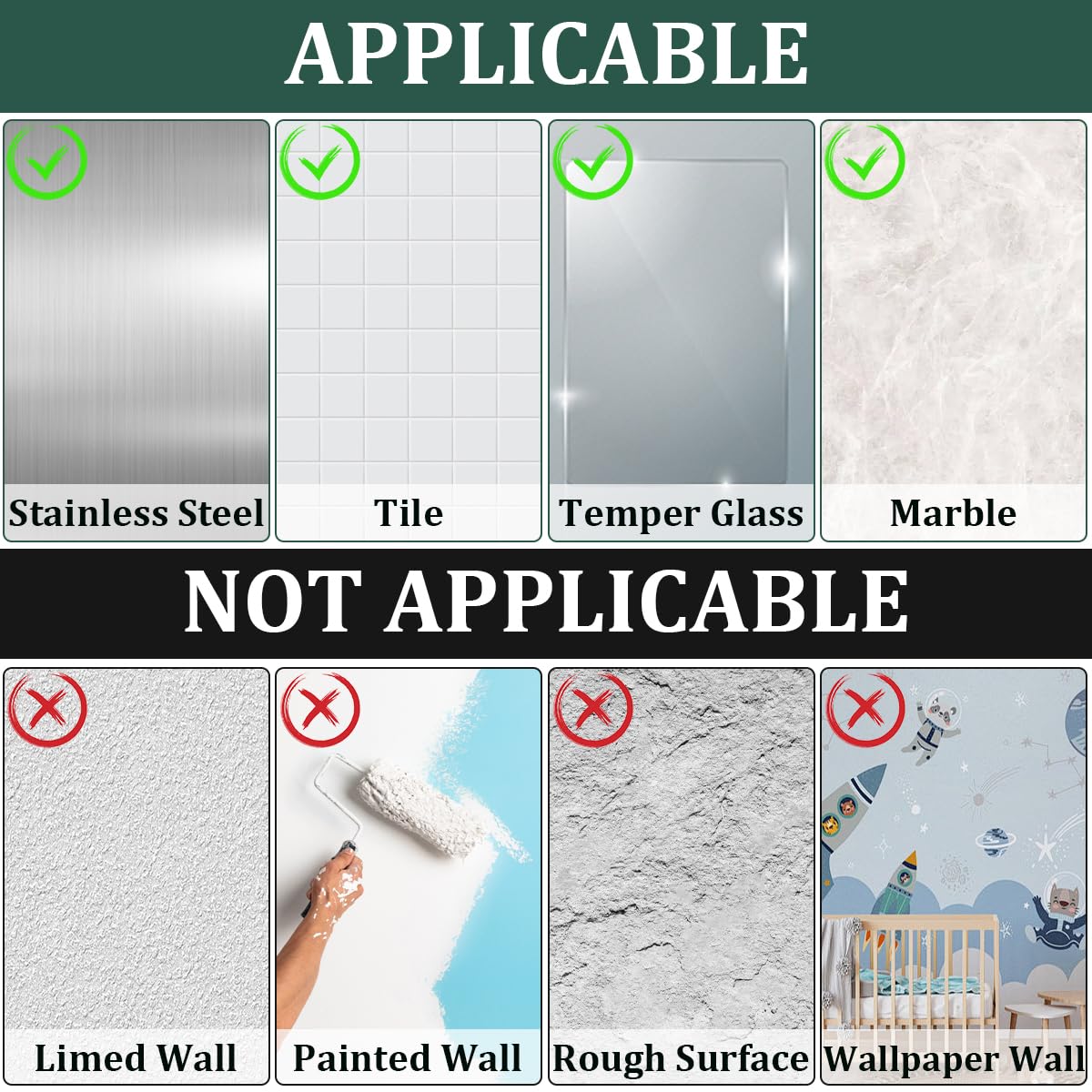 12 Pack Shower Caddy Adhesive Replacement, Transparent Strong Adhesive Hooks, Waterproof No Drilling Shower Shelf Adhesive for Shower Caddy, Bathroom Storage Kitchen